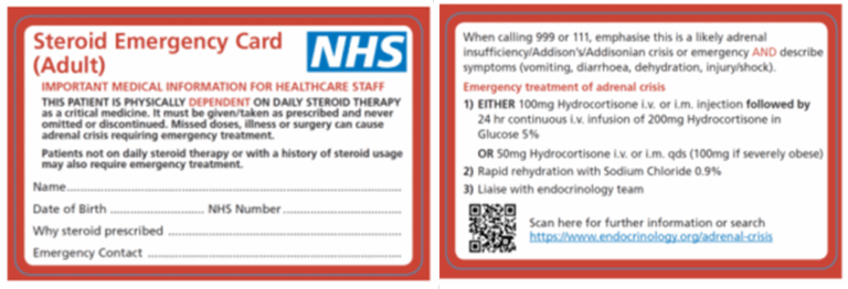 Steroid Emergency Card - Gateshead Health